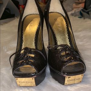 bebe | Shoes | Brown Patent Bebe Platform Pumps Like New | Poshmark